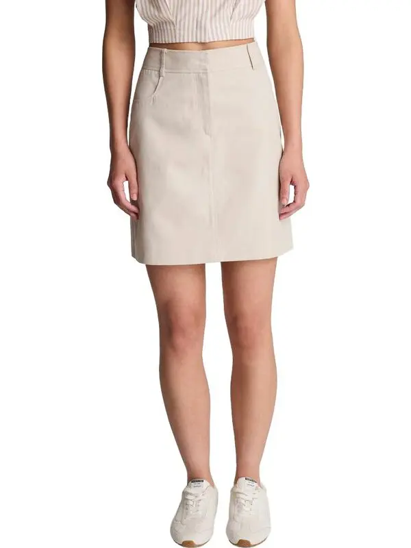 KENNETH COLE Cotton Miniskirt - Oxford Stone