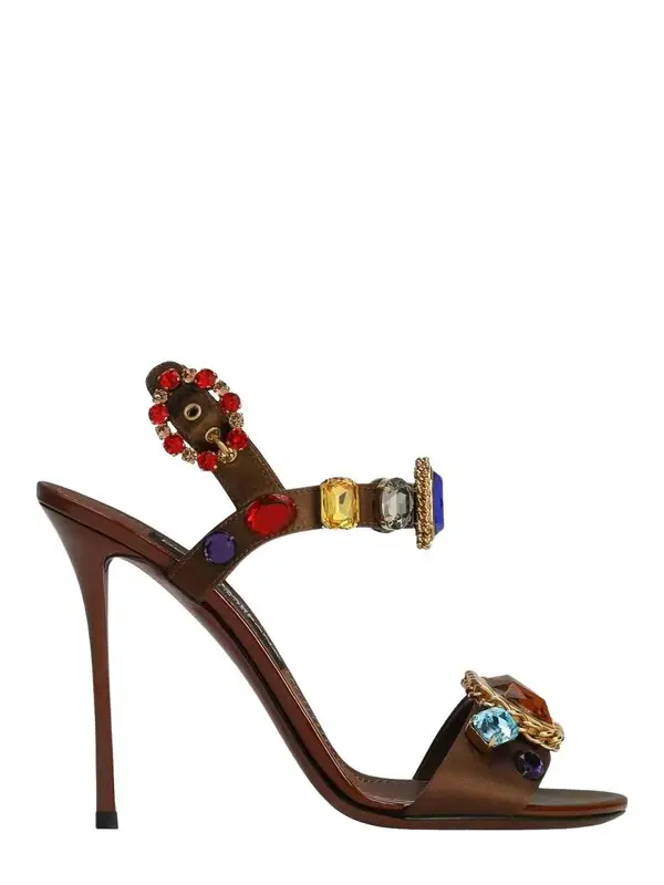 Dolce & Gabbana 105mm Keira 2.0 Embellished Sandals - Brown