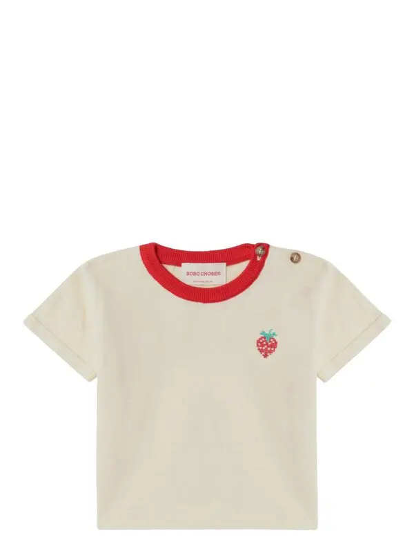 BOBO CHOSES T-shirt With Strawberry Embroidery - Red