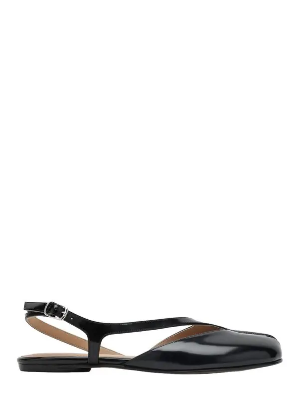 MAISON MARGIELA Brushed Leather Tabi Slingback Sandals - Black
