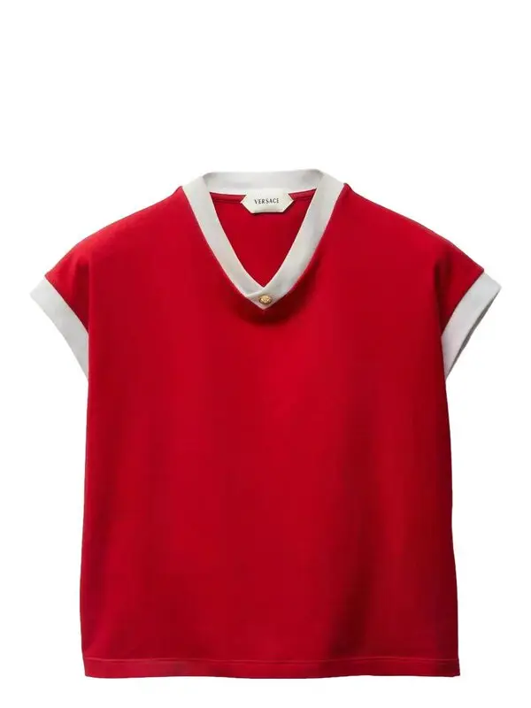 Versace V-neck Top - Red