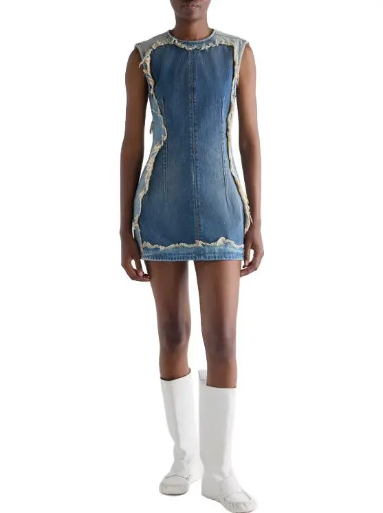 Acne Studios Sleeveless Deconstructed Denim Minidress - Mid Blue