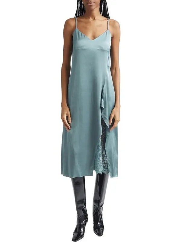 Acne Studios Satin Slipdress - Sage Green