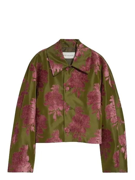 Dries Van Noten Vondel Floral Fil Coupé Satin Jacket - Pink