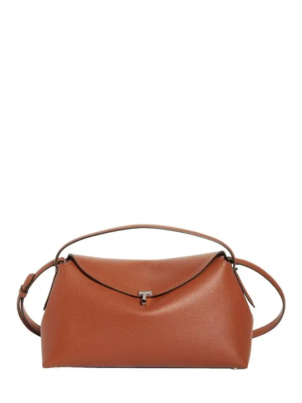 TOTEME T-lock Grained Leather Top Handle Bag - Sienna