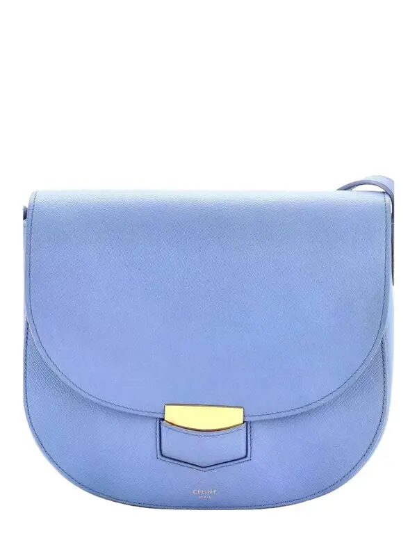 Celine Trotteur Medium Crossbody Bag Grainy Leather - Blue