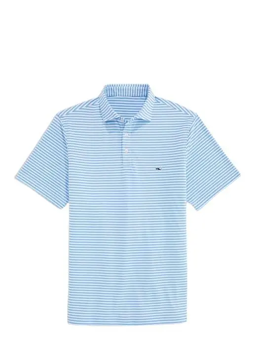 Vineyard Vines Sankaty Stripe Performance Piqué Polo - Blue Chipping Stripe