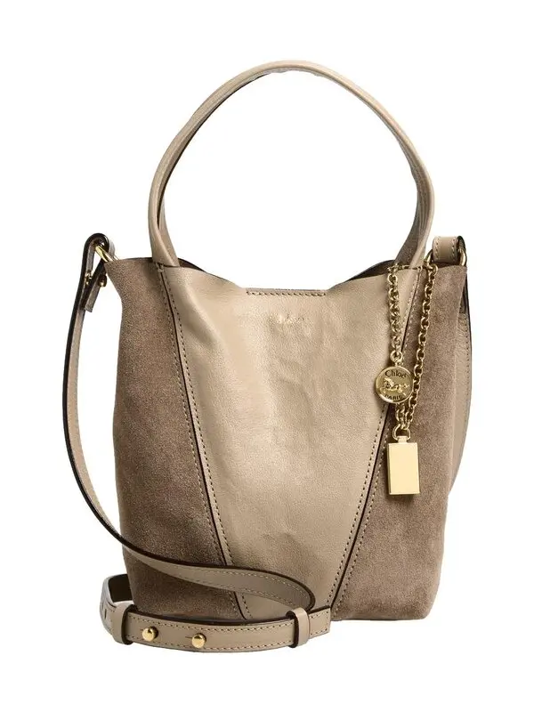 Chloé Small Leather & Suede Spin Tote - Boyish Brown