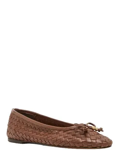Steve Madden Divy Woven Ballet Flat - Cognac Leather
