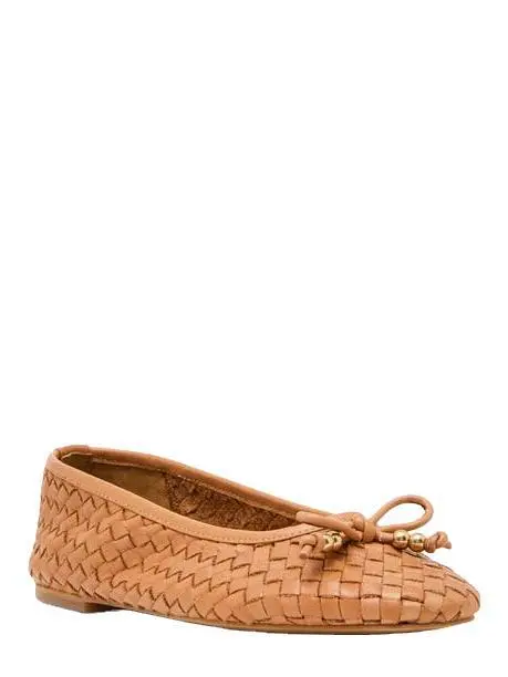 Steve Madden Divy Woven Ballet Flat - Cognac Leather