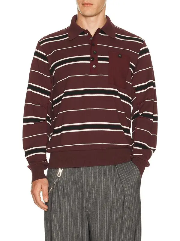 UNDERCOVERISM Polo Shirt In Burgundy - Bord Border