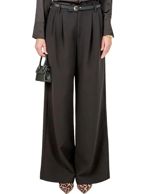 Endless Rose Wide-leg Pleated Trousers - Black