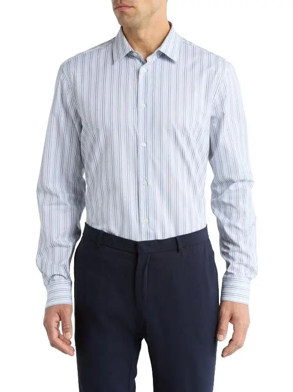 Paul Smith Tailored Fit Stripe Cotton Dress Shirt - Light Blue