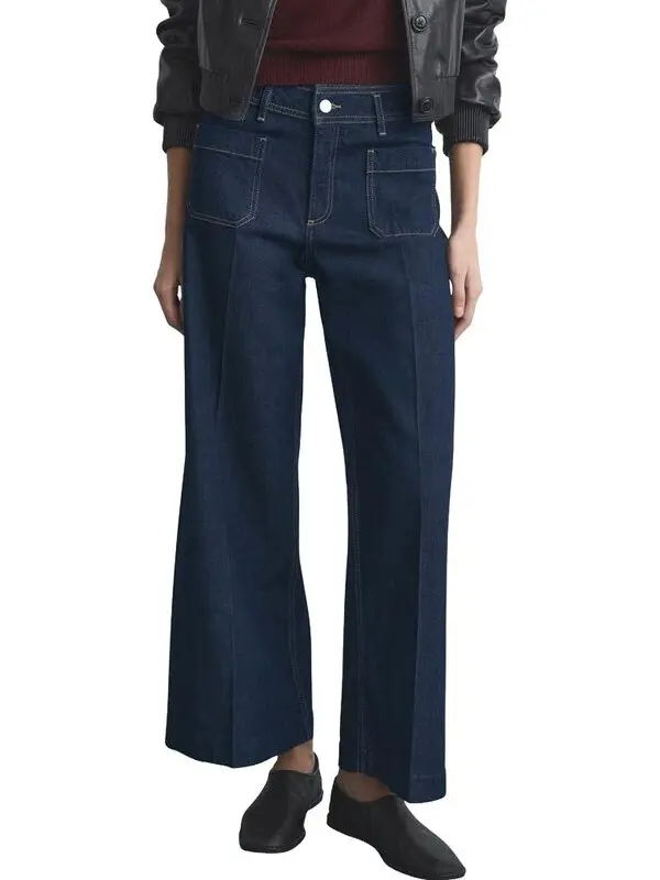 Mango Wide Leg Jeans - Open Blue
