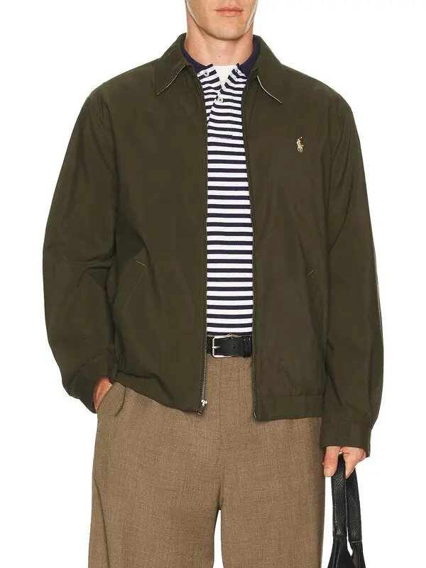 Polo Ralph Lauren Long Sleeve Twill Windbreaker Jacket - Company Olive