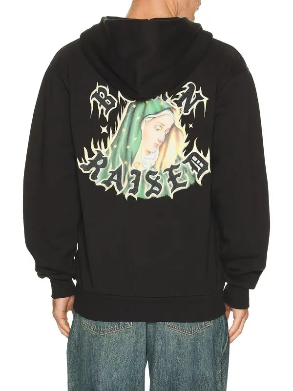 BORN X RAISED Guadalupe Zip-up Hoodie - Black