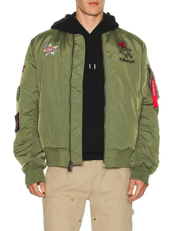 Alpha Industries X Keith Haring Ma-1 Reversible Jacket - Sage