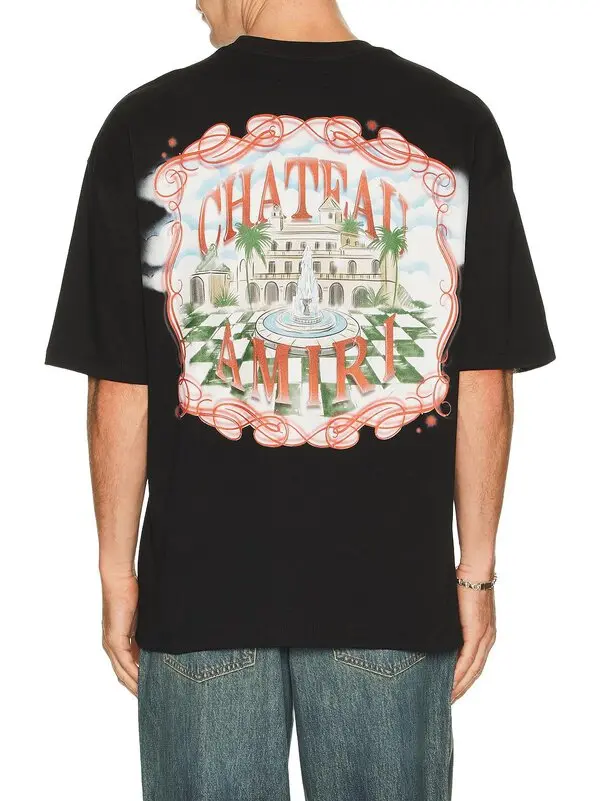 Amiri Chateau Sketch Oversized Tee - Black