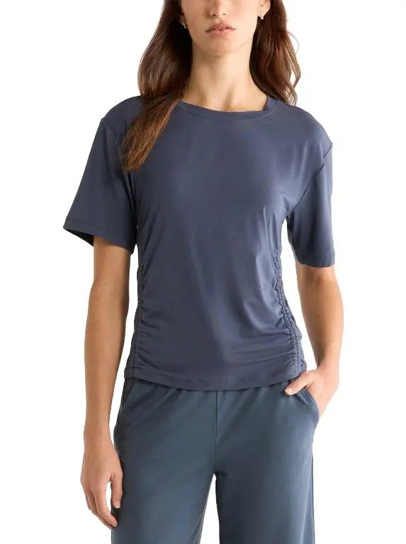 Zella Breathe Ruched Performance T-shirt - Navy Armada