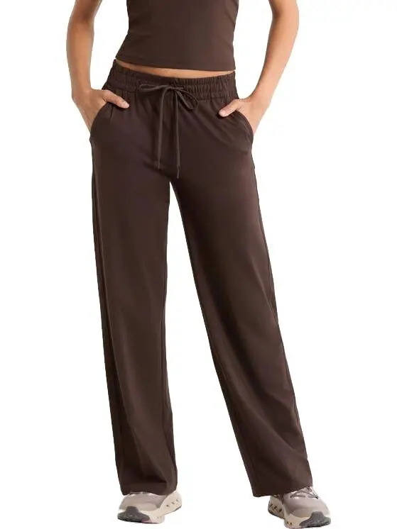 Zella Move In Mid-rise Straight Leg Sweatpants - Brown Mole