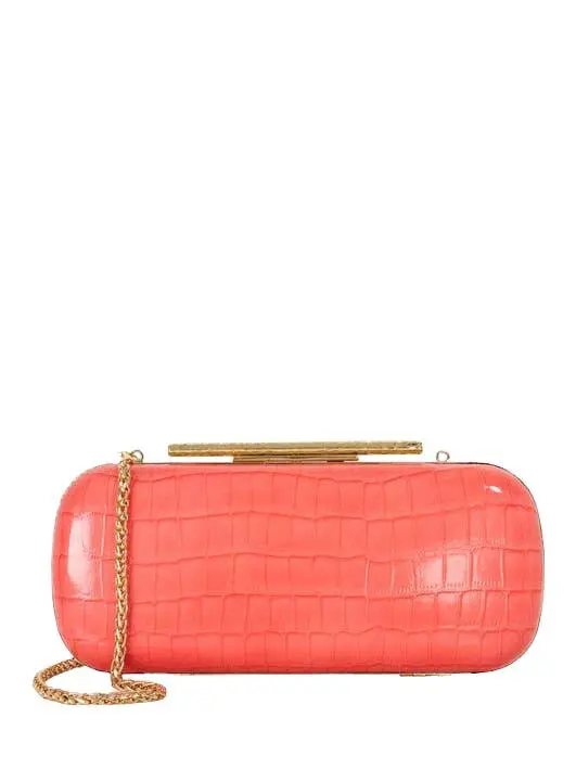 Dune London Faux Leather Frame Clutch - Coral