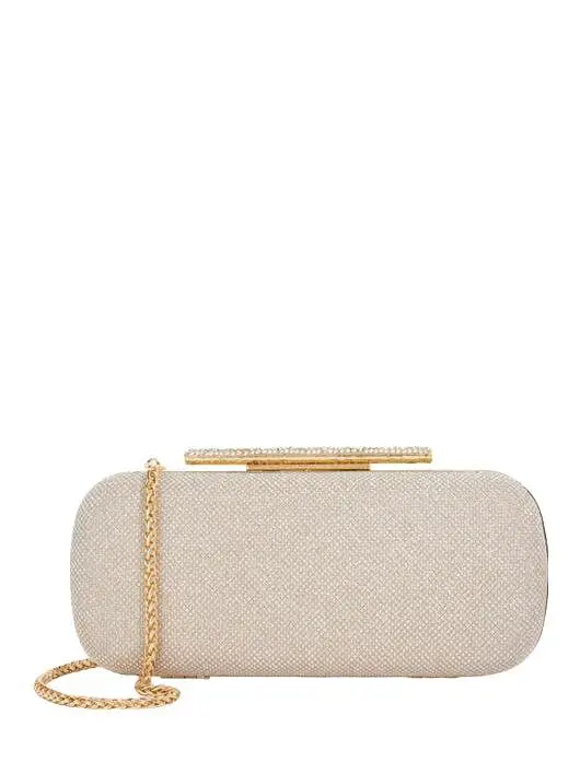 Dune London Faux Leather Frame Clutch - Gold