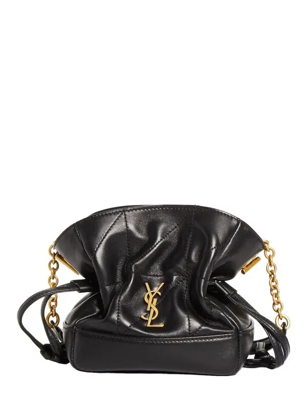 Saint Laurent Mini Jamie Leather Shoulder Bag - Noir