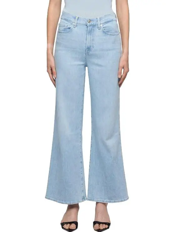 7 For All Mankind Lotta High-waist Wide Leg Ankle Jeans - Dewdrop