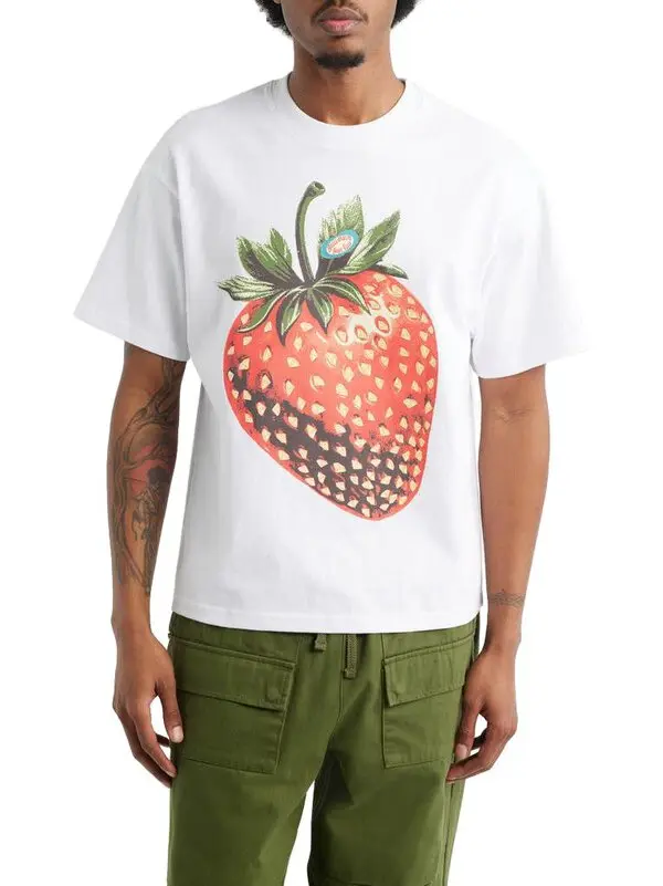 BILLIONAIRE BOYS CLUB Boxy Diamond Berry Graphic T-shirt - White
