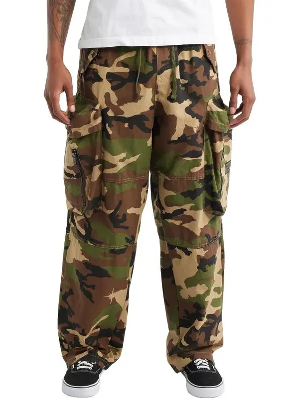 BILLIONAIRE BOYS CLUB Bb Star Loose Fit Camo Cargo Pants - Kelp