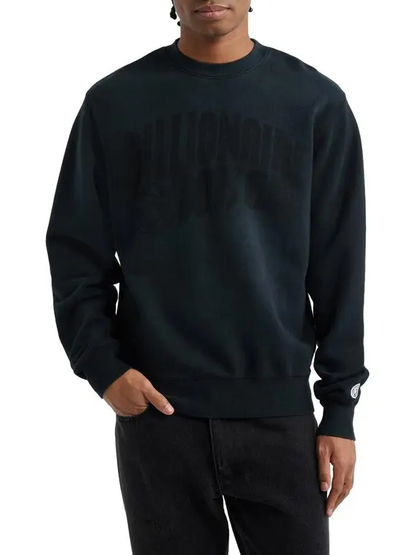 BILLIONAIRE BOYS CLUB Curve Logo Faded Sweatshirt - Black
