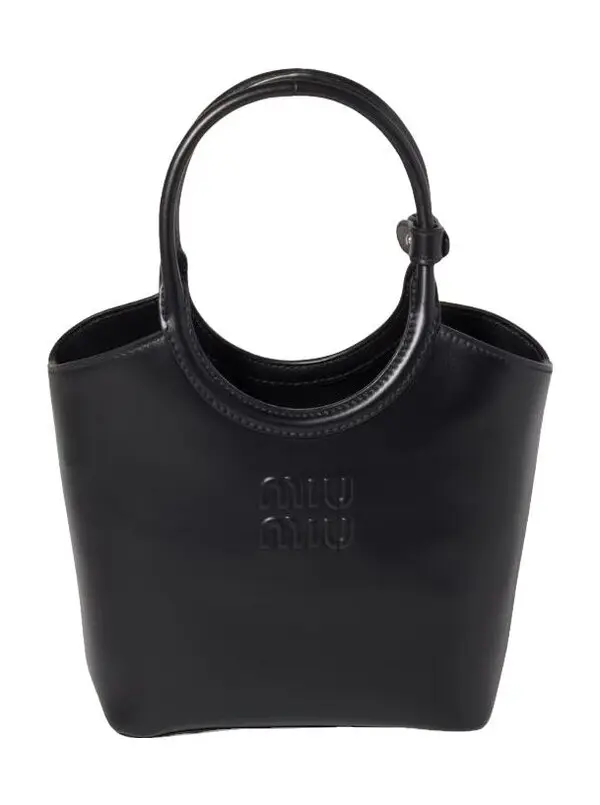 Miu Miu Ivy Leather Handbag - Black