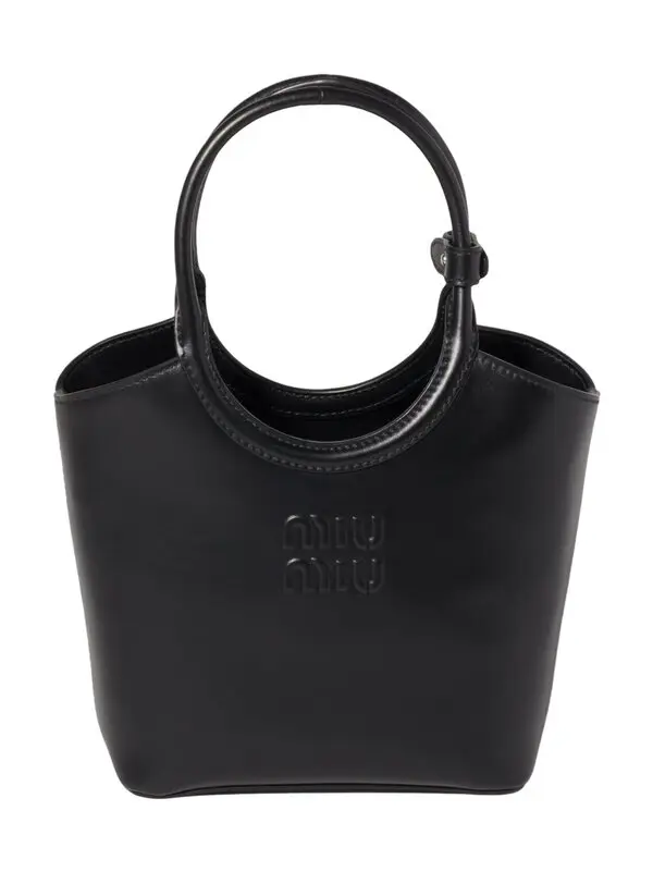Miu Miu Ivy Leather Handbag - Black
