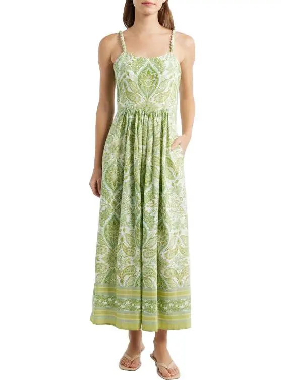 CITY BLUES Paisley Print Maxi Dress - Pear/sea Green