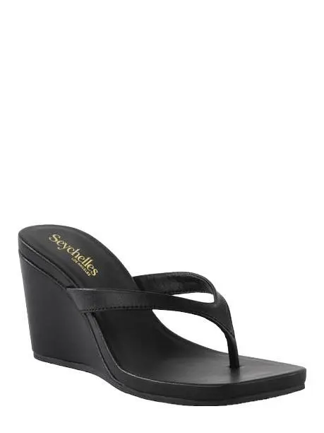 Seychelles Uptown Wedge Flip Flop - Black