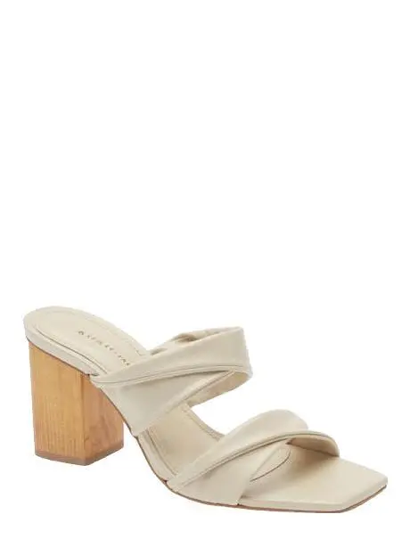 KOKO + PALENKI Alia Ruched Slide Sandal - Tan Leather