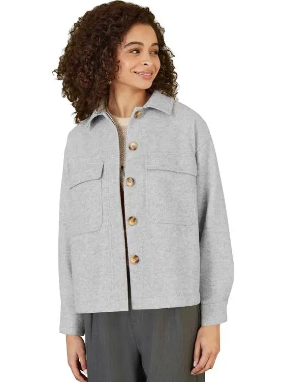 YUMI Textured Finish Shacket - Grey