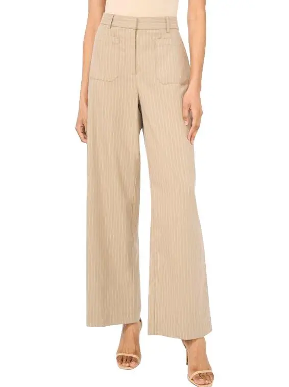 Vince Camuto Pinstripe Woven Pants - Toffee