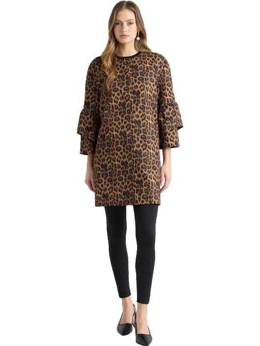 NVLT Water Repellent Printed Canvas Coat - Leopard
