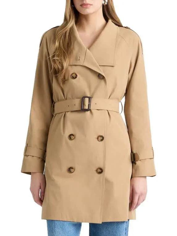 NVLT Belted Double Breasted Trench Coat - British Tan
