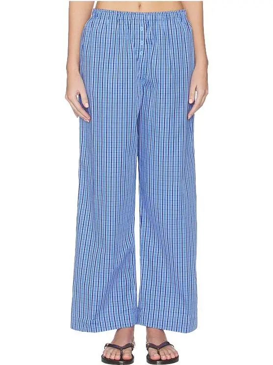 Faithfull The Brand Paloma Pant Check - Blue