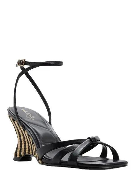 Aldo Ermanna Ankle Strap Wedge Sandal - Black