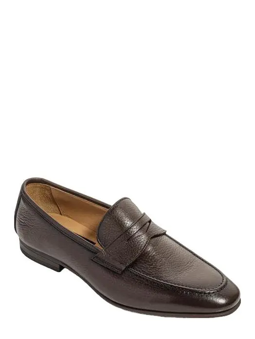 To Boot New York Pebbled Leather Penny Loafer - Dark Brown