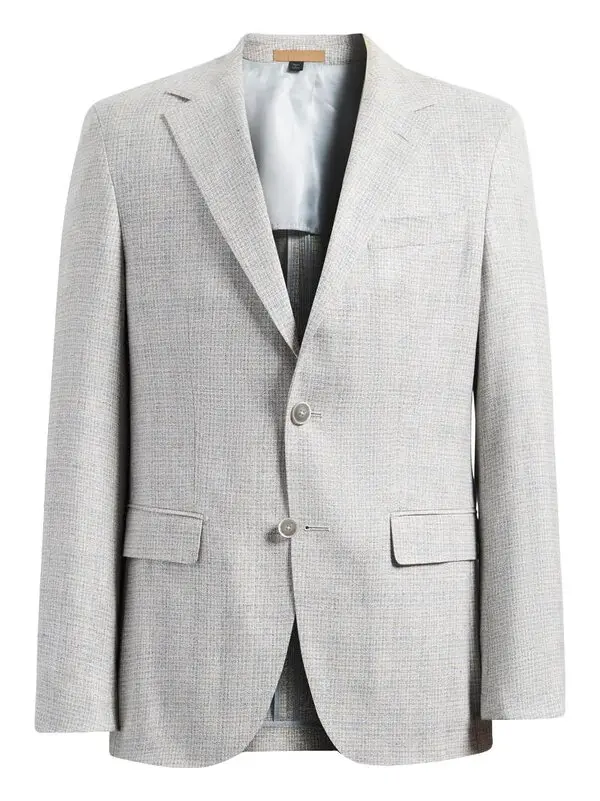 BOSS Regular Fit Silk & Wool Sport Coat - Silver