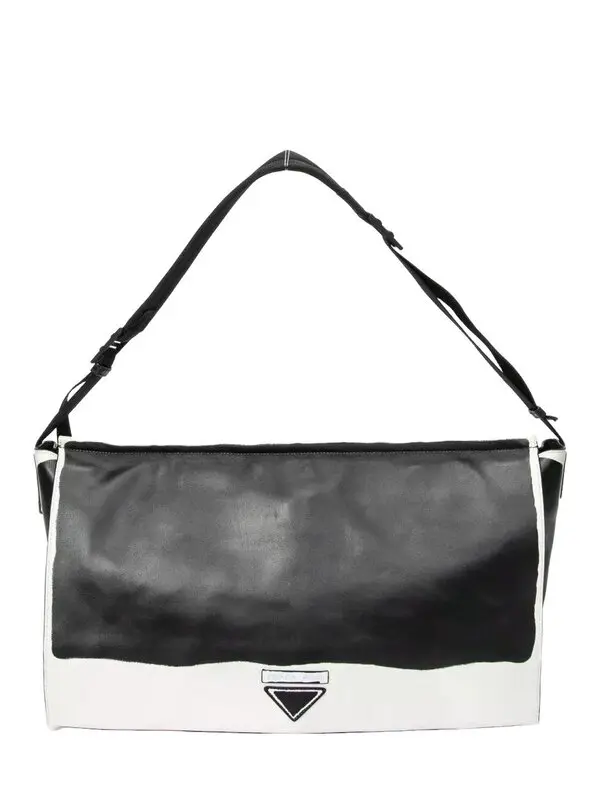 Prada Triangle Logo Shoulder Bag - Black