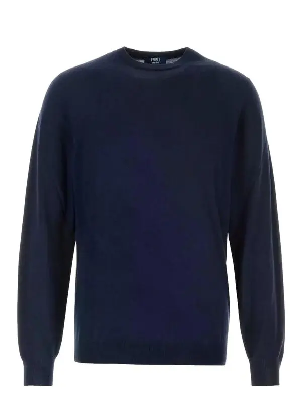 Fedeli Wool Crew Neck Sweater - Blue