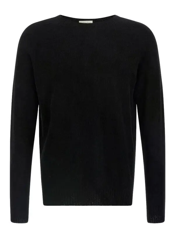 MA'RY'YA Crew-neck Long Sleeve Sweater - Black