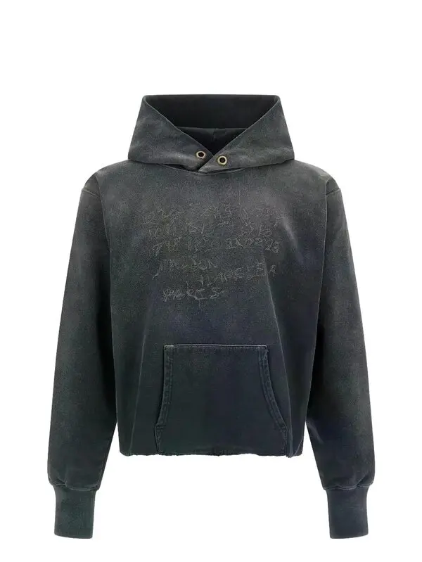 MAISON MARGIELA Logo-embroidered Hoodie - Grey