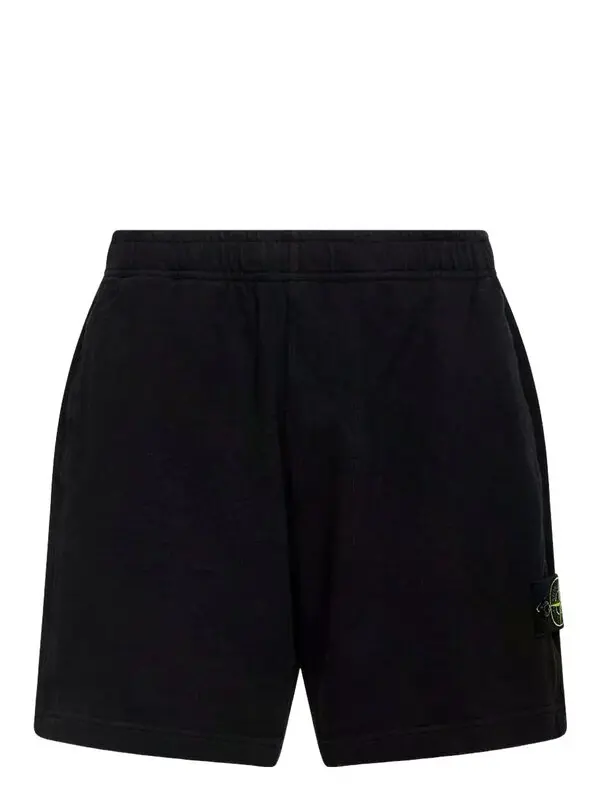 Stone Island Badge Shorts - Black