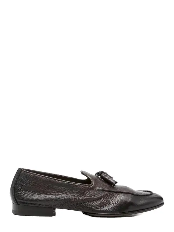 DOUCAL'S Leather Tassel Loafers - Brown